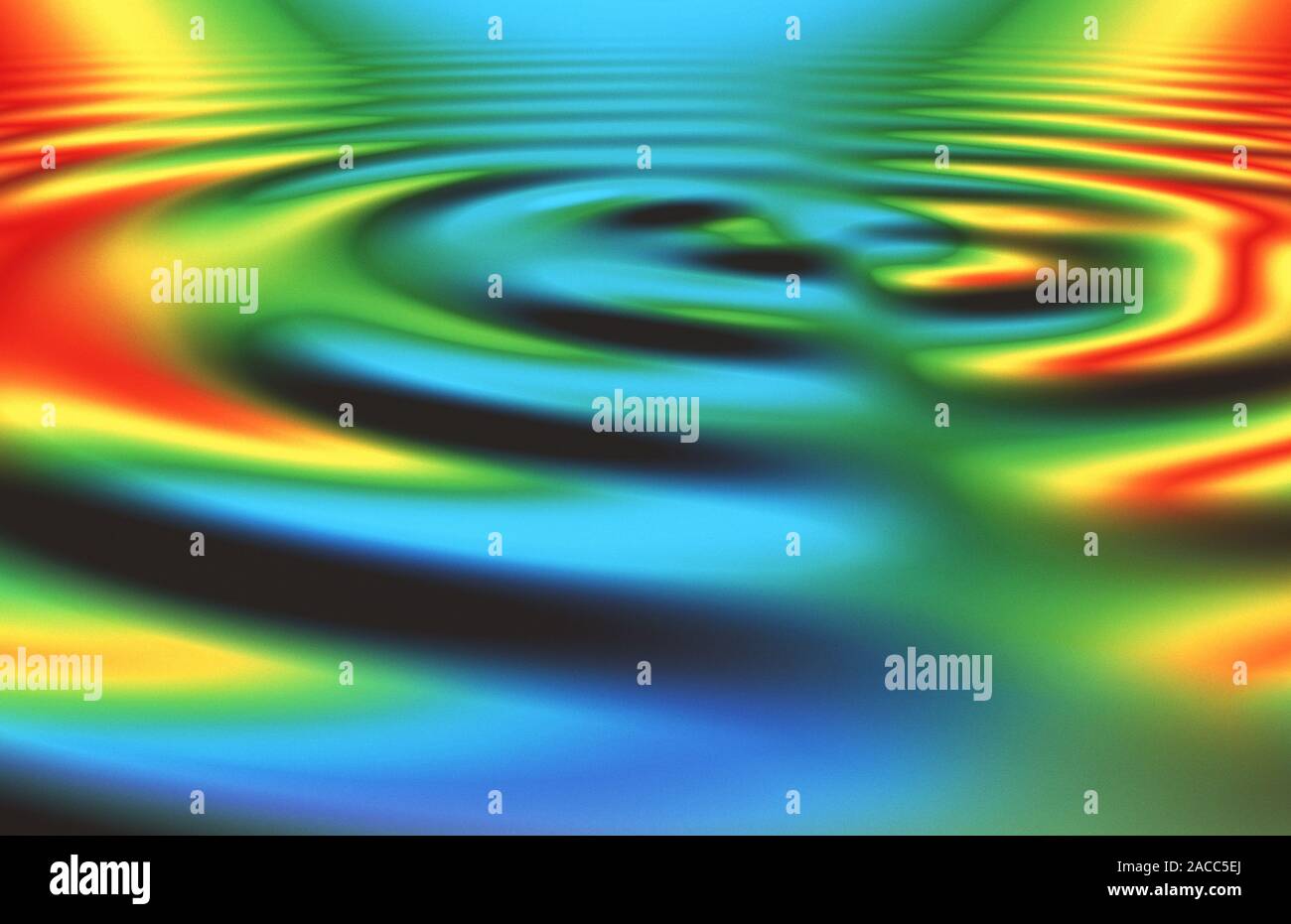 Water ripples. Computer artwork of ripples on the surface of water ...
