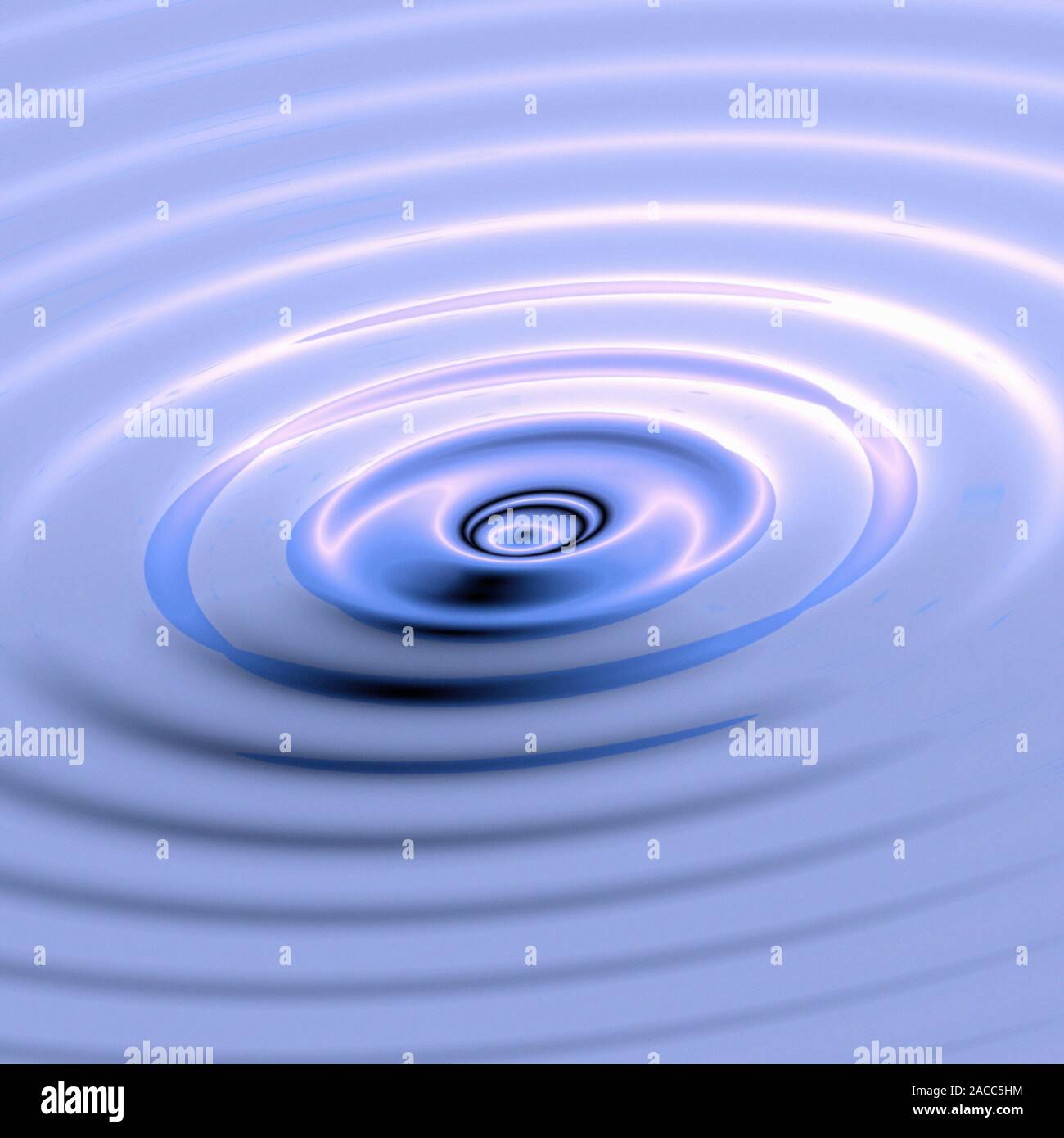 Water ripples. Computer artwork of concentric waves moving outwards ...