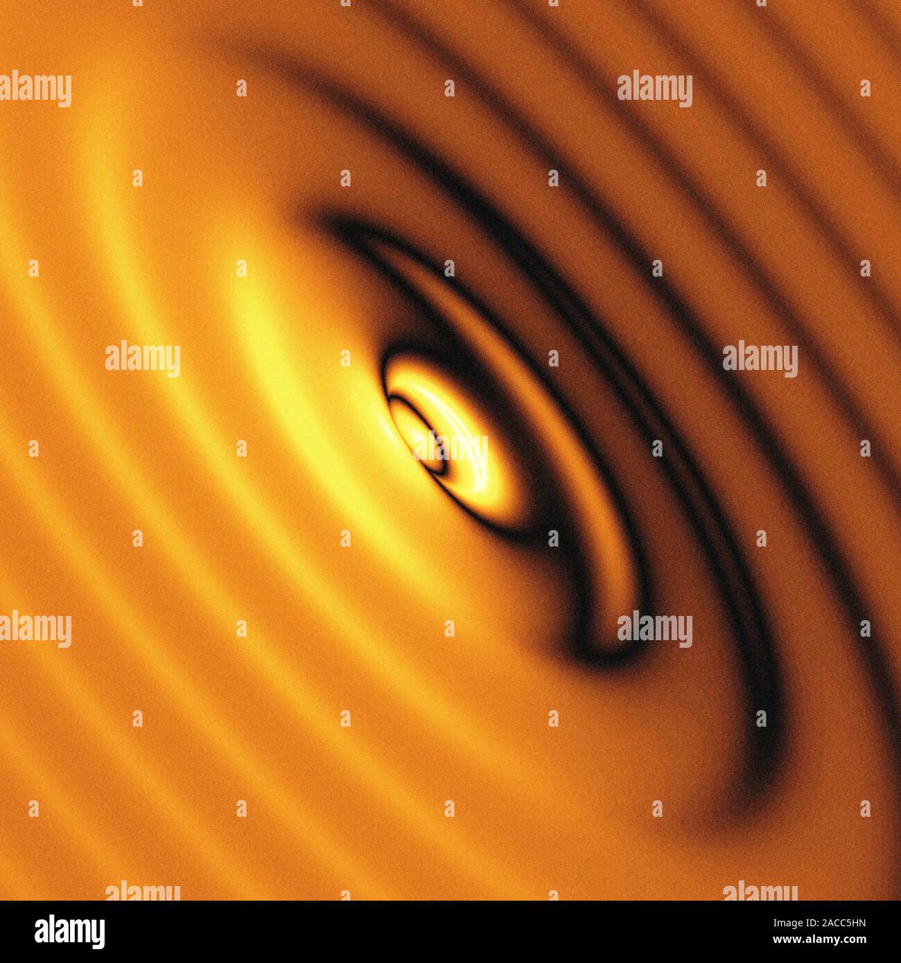 Water ripples. Computer artwork of concentric waves moving outwards ...