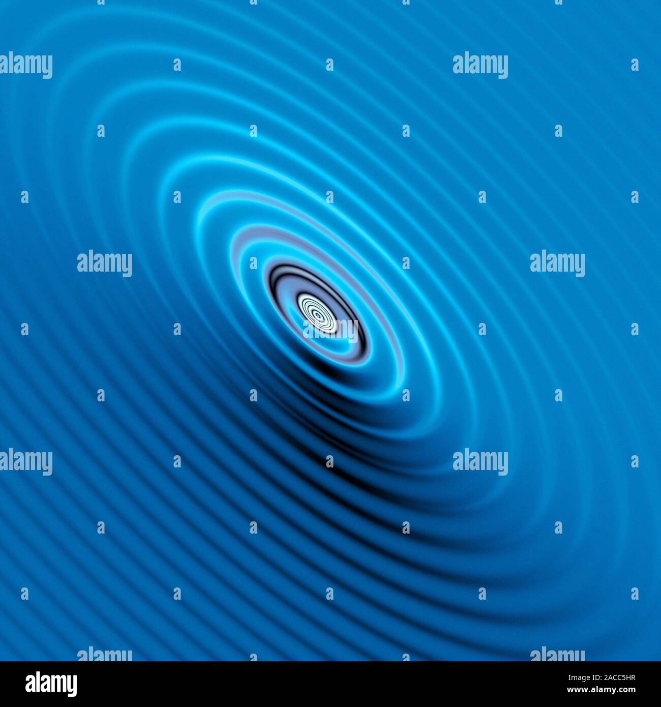 Water ripples. Computer artwork of concentric waves moving outwards ...