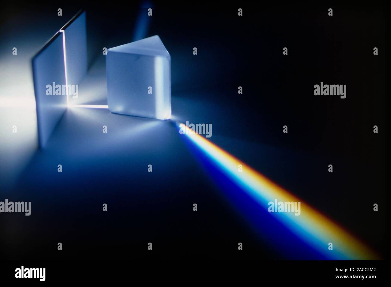 The refraction of incident white light through an equilaterally ...
