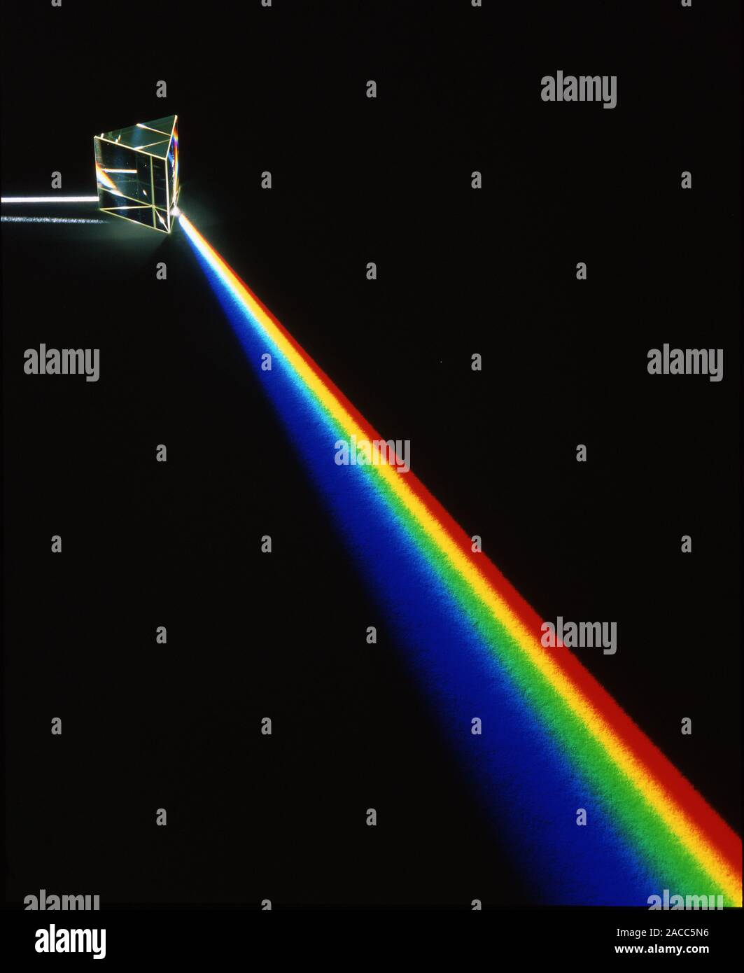 Refraction. A beam of white light passed through an equilateral ...