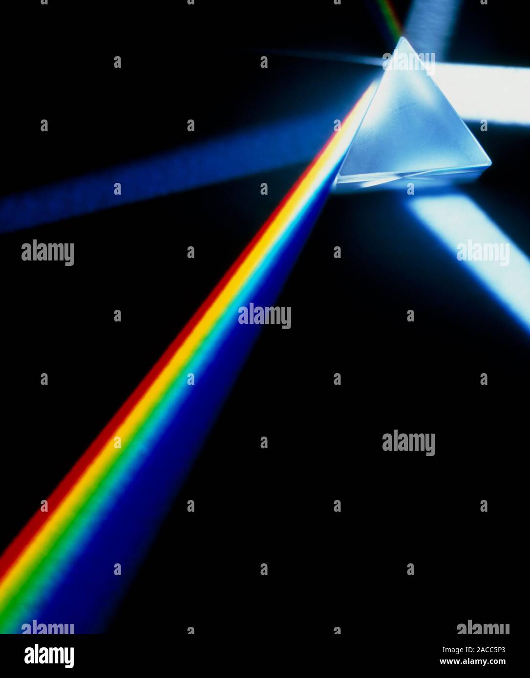 Light spectrum. White light beam is split into its spectral colours as ...