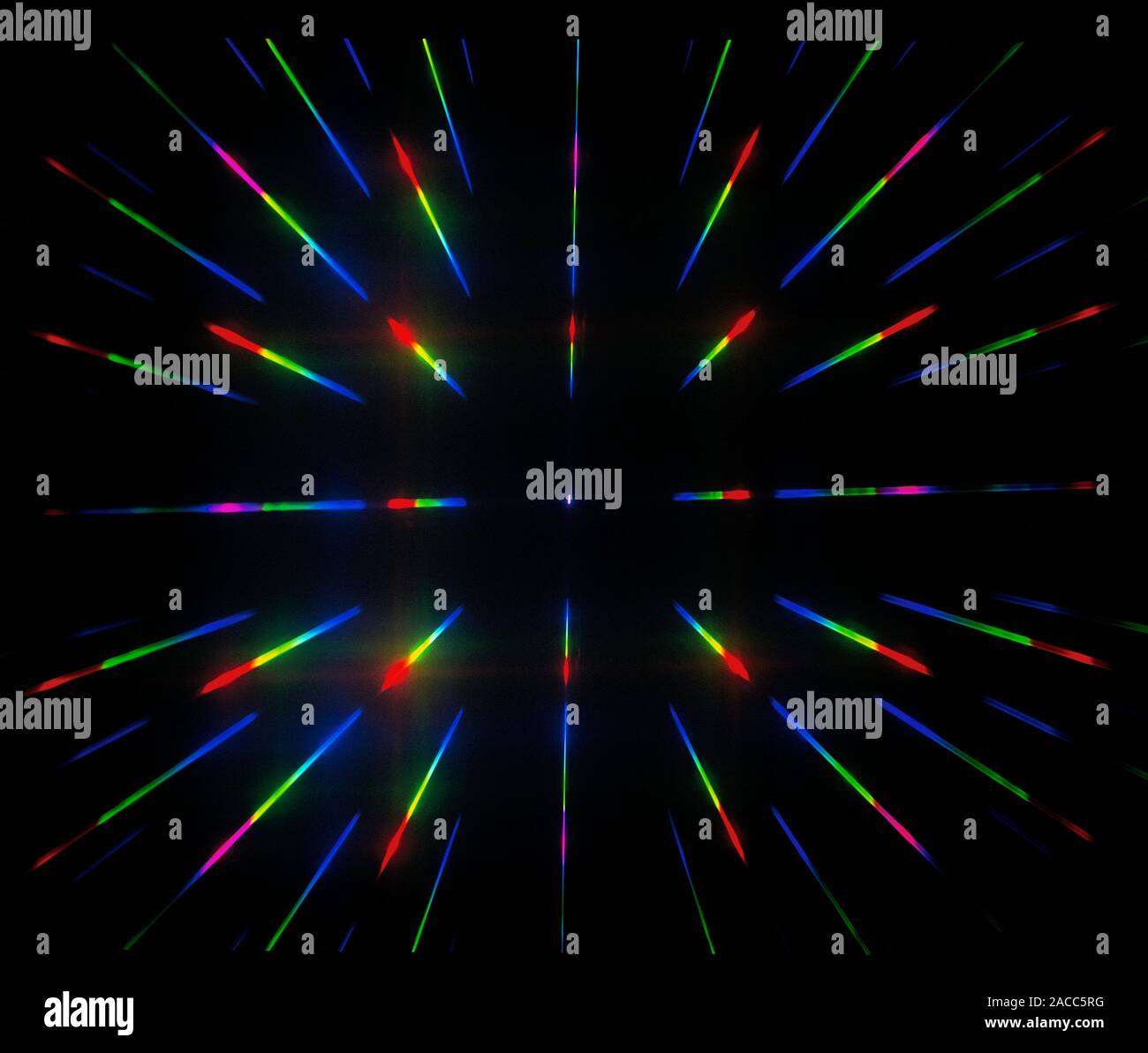 Spectrum of white light, diverging display. White light, such as ...