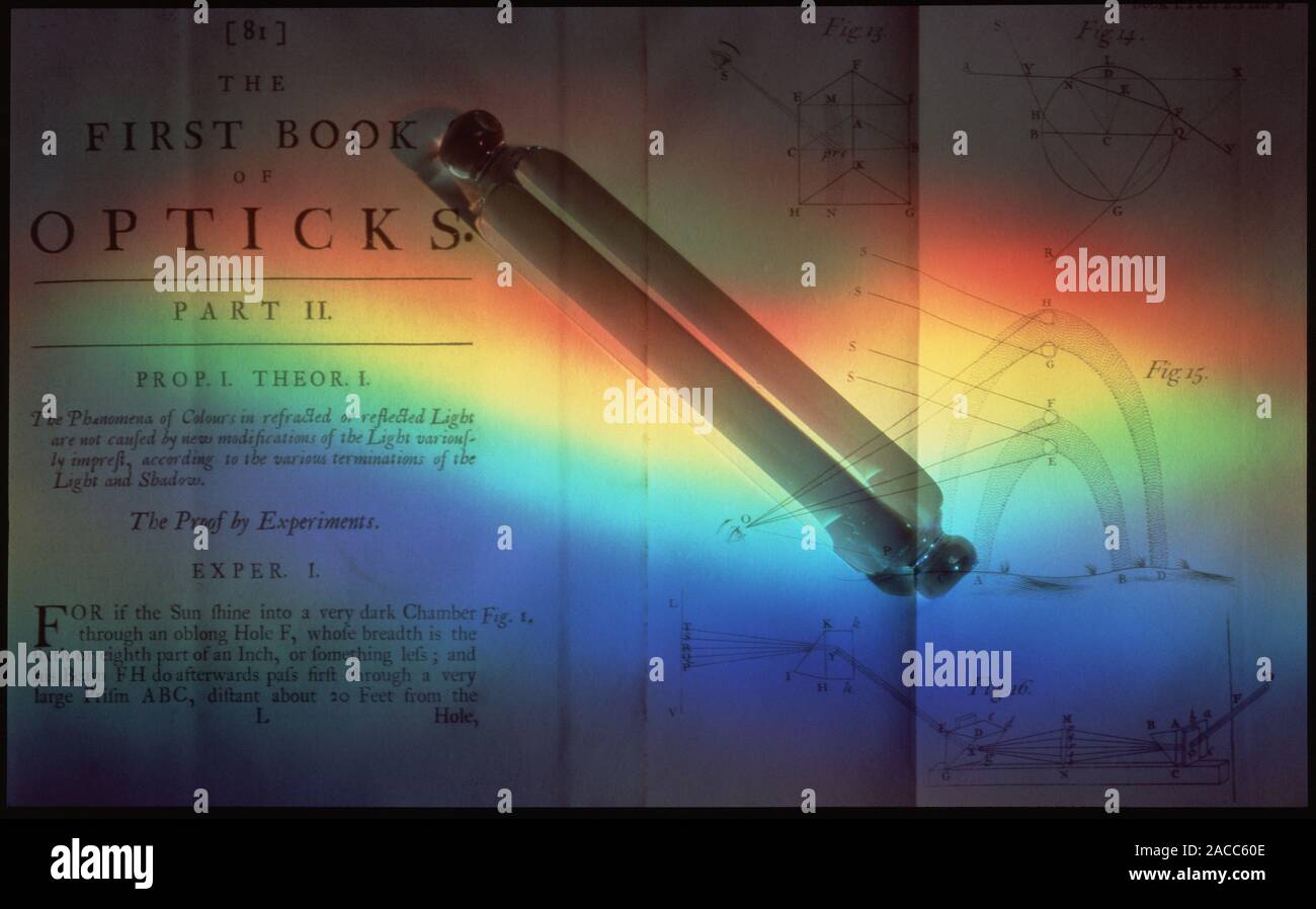 Newtonian optics. Photograph illustrating Newton's ideas on the origin ...