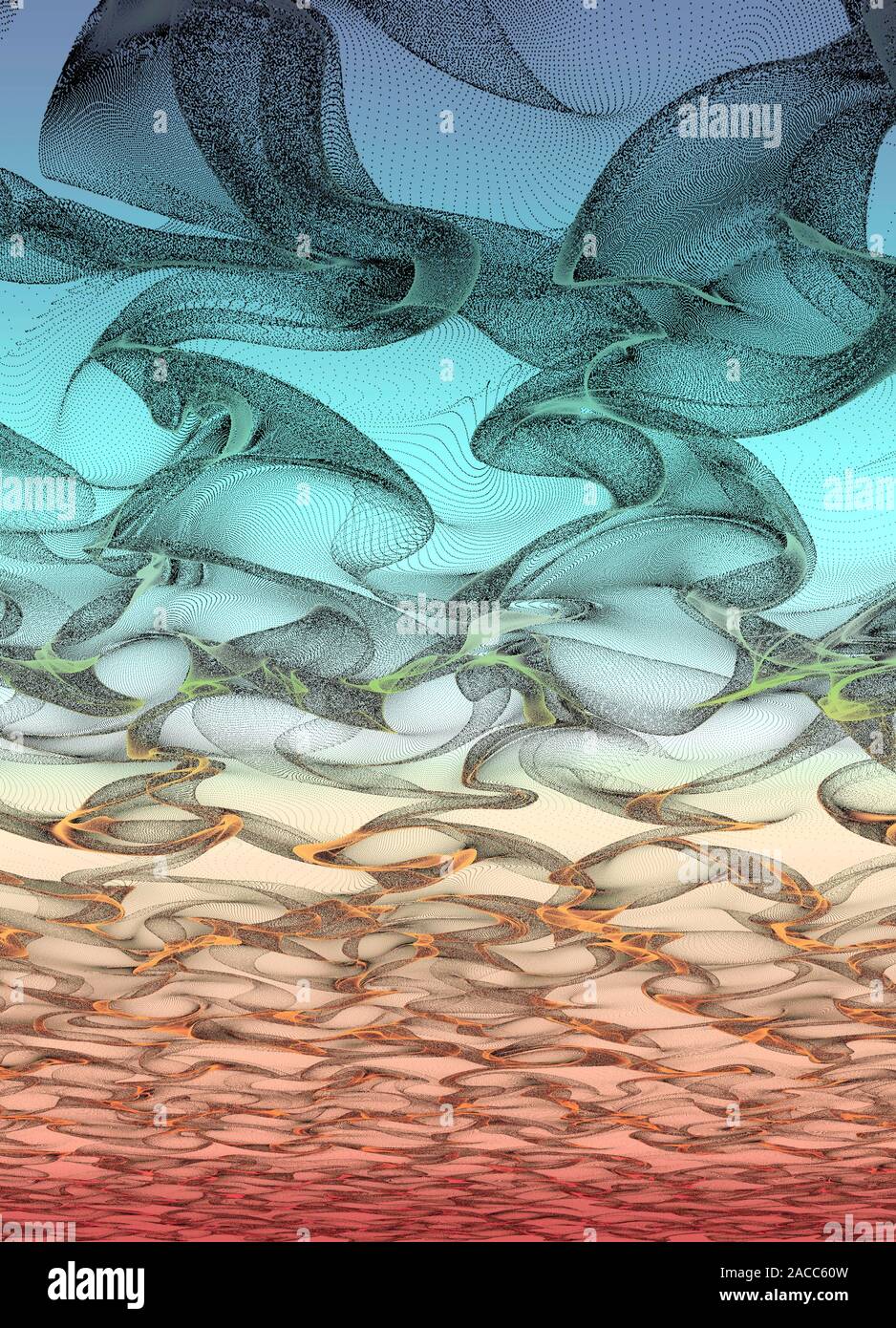 Optical pattern. Computer model of patterns formed by refraction. This ...