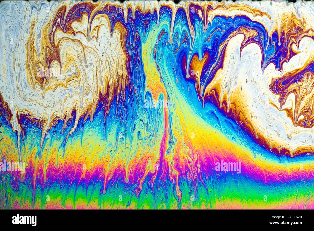 Soap film patterns. When white light is shone on a soap film (a thin ...