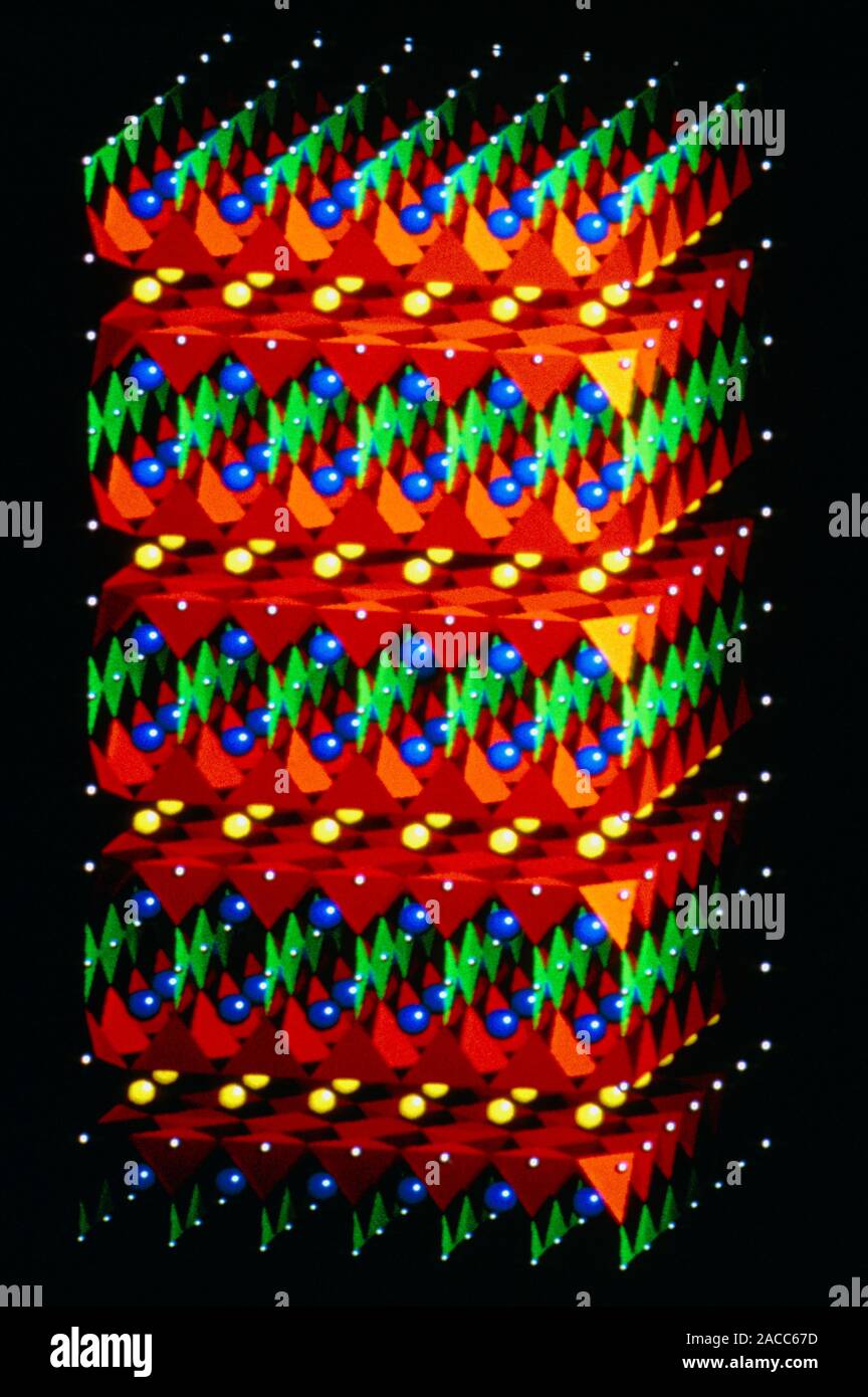 Molecular computer graphic showing the crystal structure of one of the ... Molecular computer graphic showing the crystal structure of one of the ...
