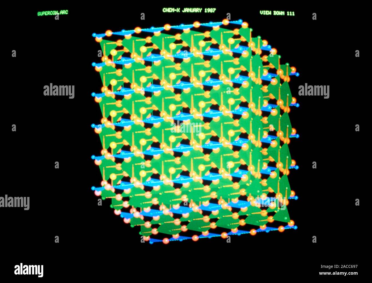 Molecular computer graphic showing the crystal structure of one of the ...