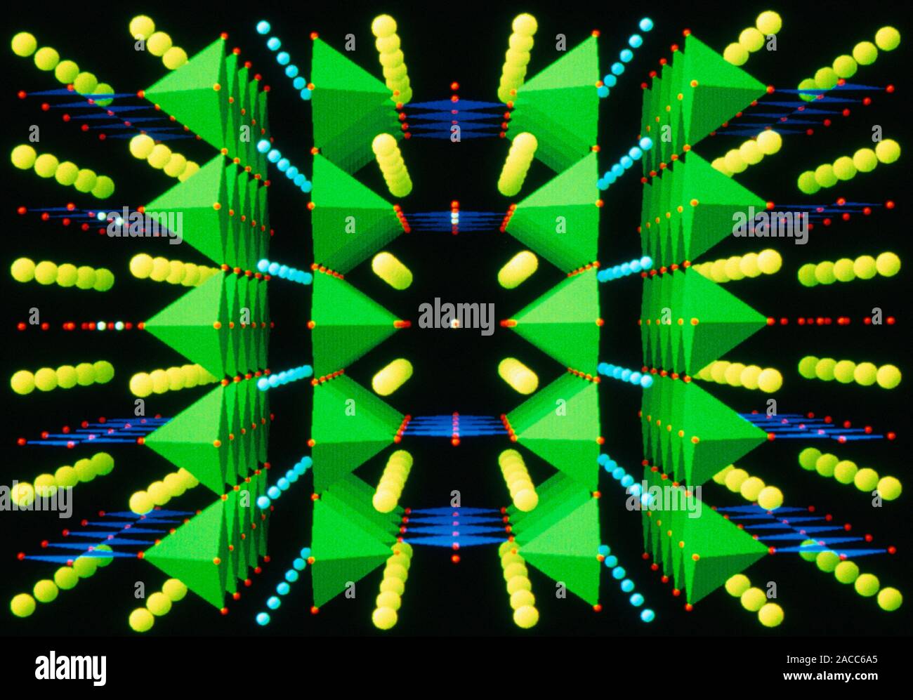 Molecular computer graphics showing the crystal structure of one of the ... Molecular computer graphics showing the crystal structure of one of the ...