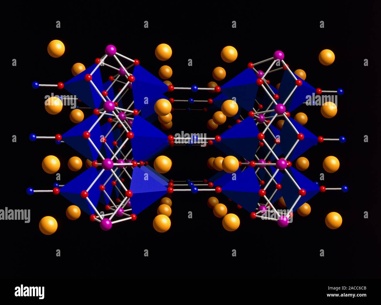 High temperature superconductor. Molecular model of part of the high ...
