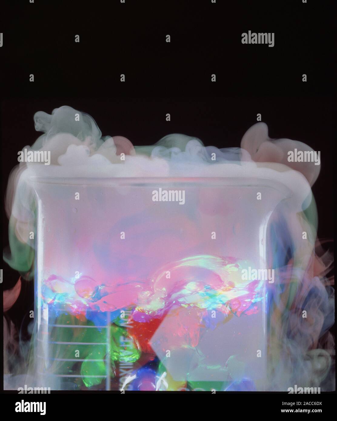 Sublimation Of Dry Ice A Fog Like Vapour Spills Out Of A Glass Beaker