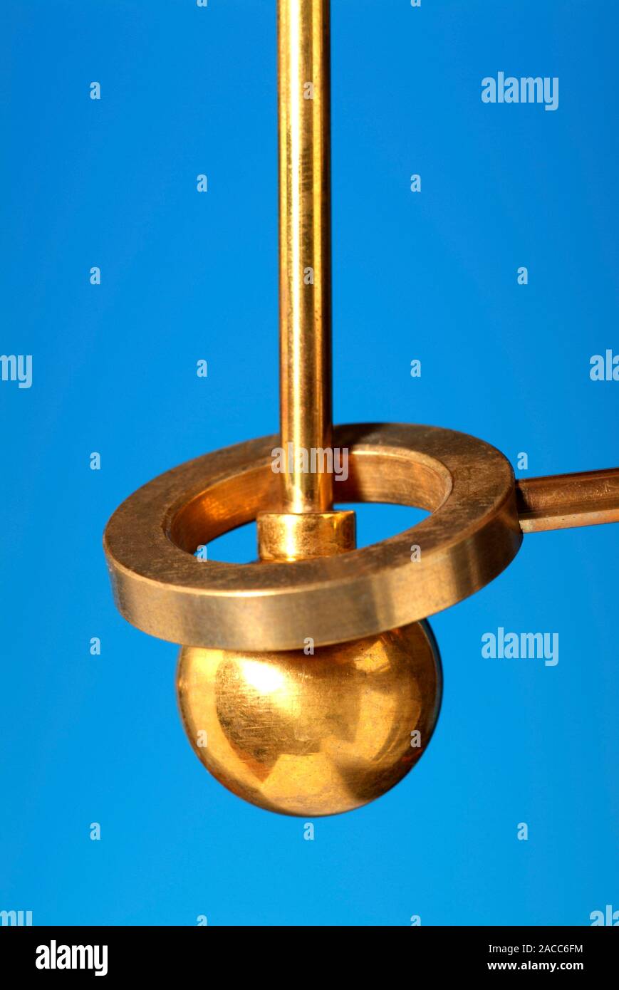 Thermal expansion of metals. Image 1 of 2. Unheated copper ball being ...