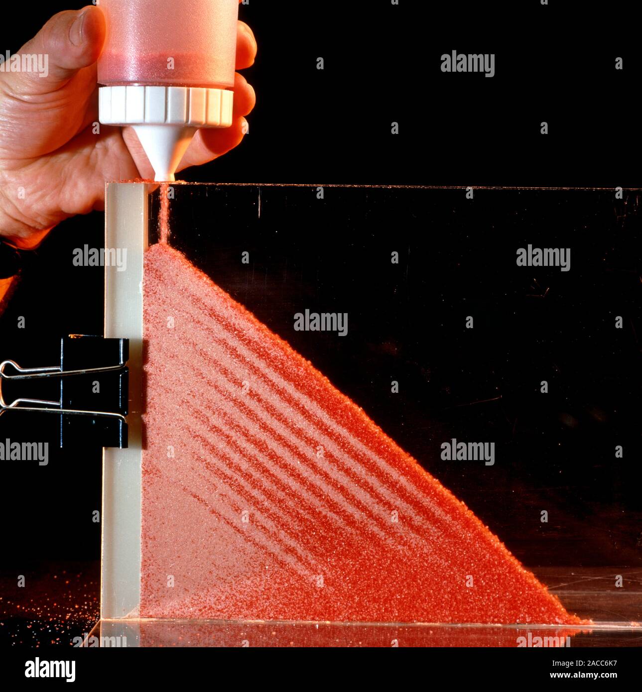 Grain separation. Experiment showing how different grains in a mixture ...