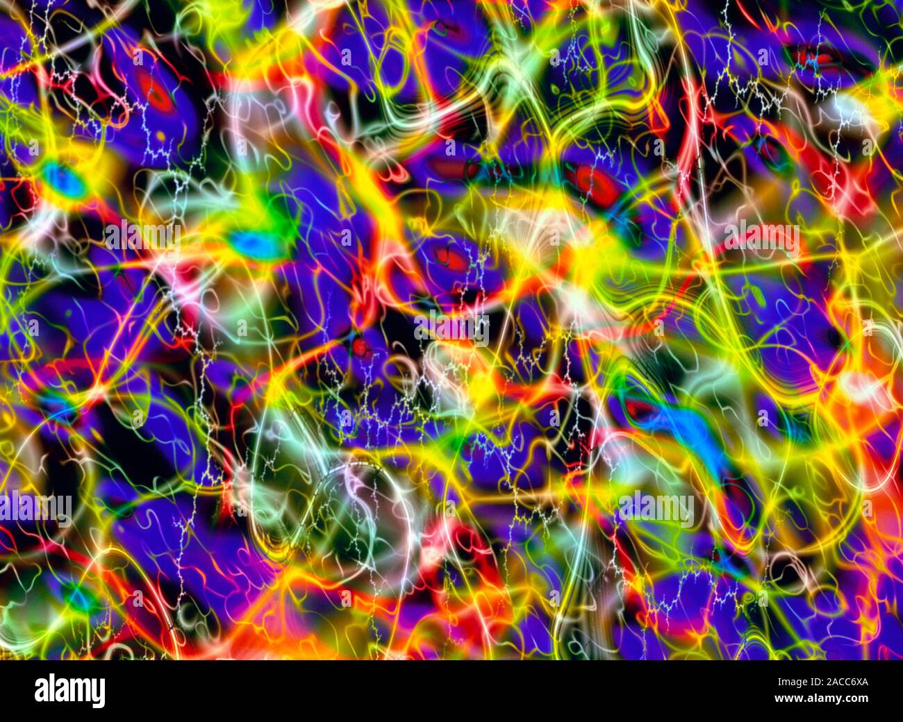 Superstrings. Computer artwork representing superstrings. The ...