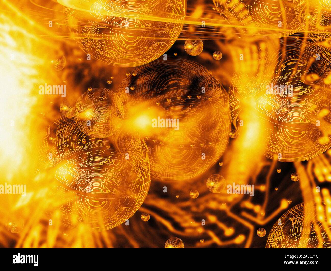 Quantum Computing Conceptual Computer Artwork Of Electronic Circuitry