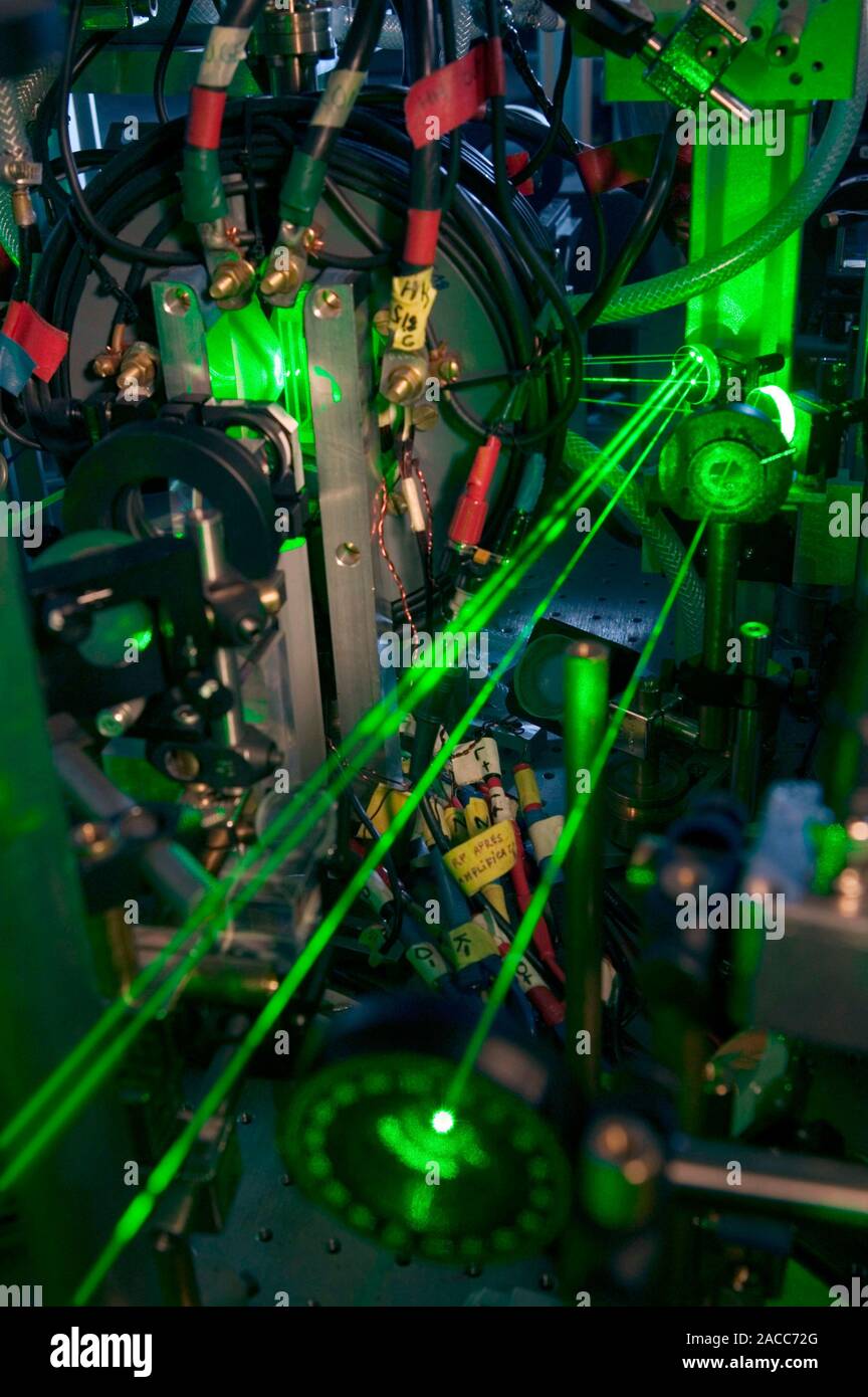 Bose-Einstein condensate research. Apparatus in a physics laboratory ...