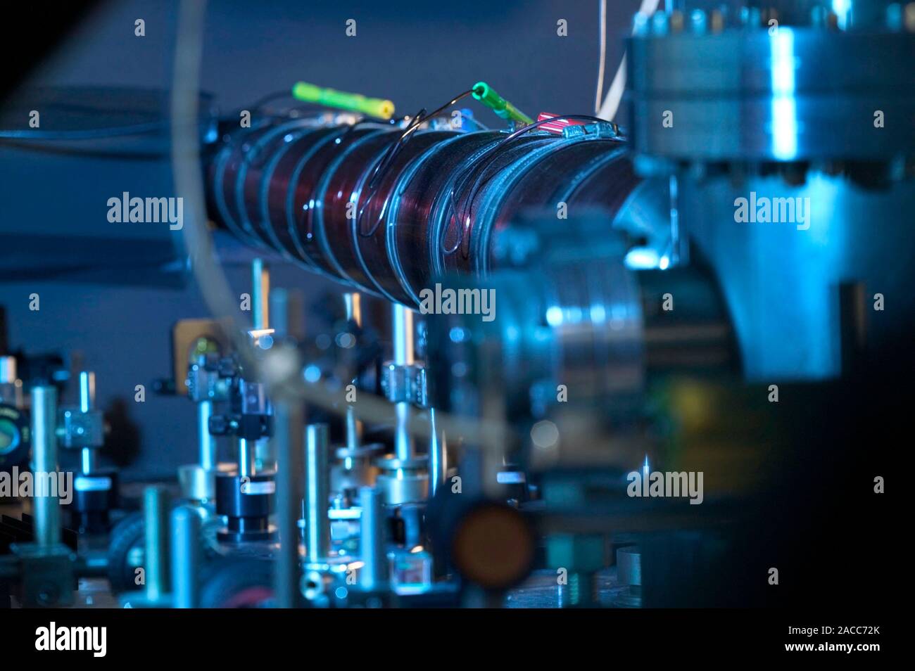 Bose-Einstein condensate research. Apparatus in a physics laboratory ...