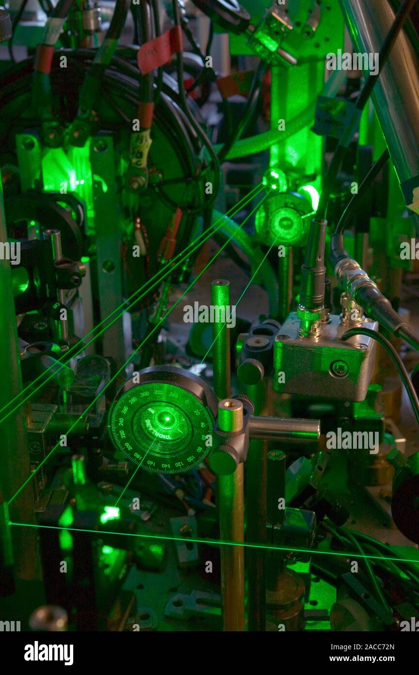 Bose-Einstein condensate research. Apparatus in a physics laboratory ...