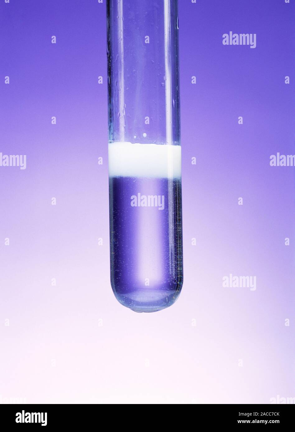 Silver bromide precipitation. Experiment showing the formation of a ...