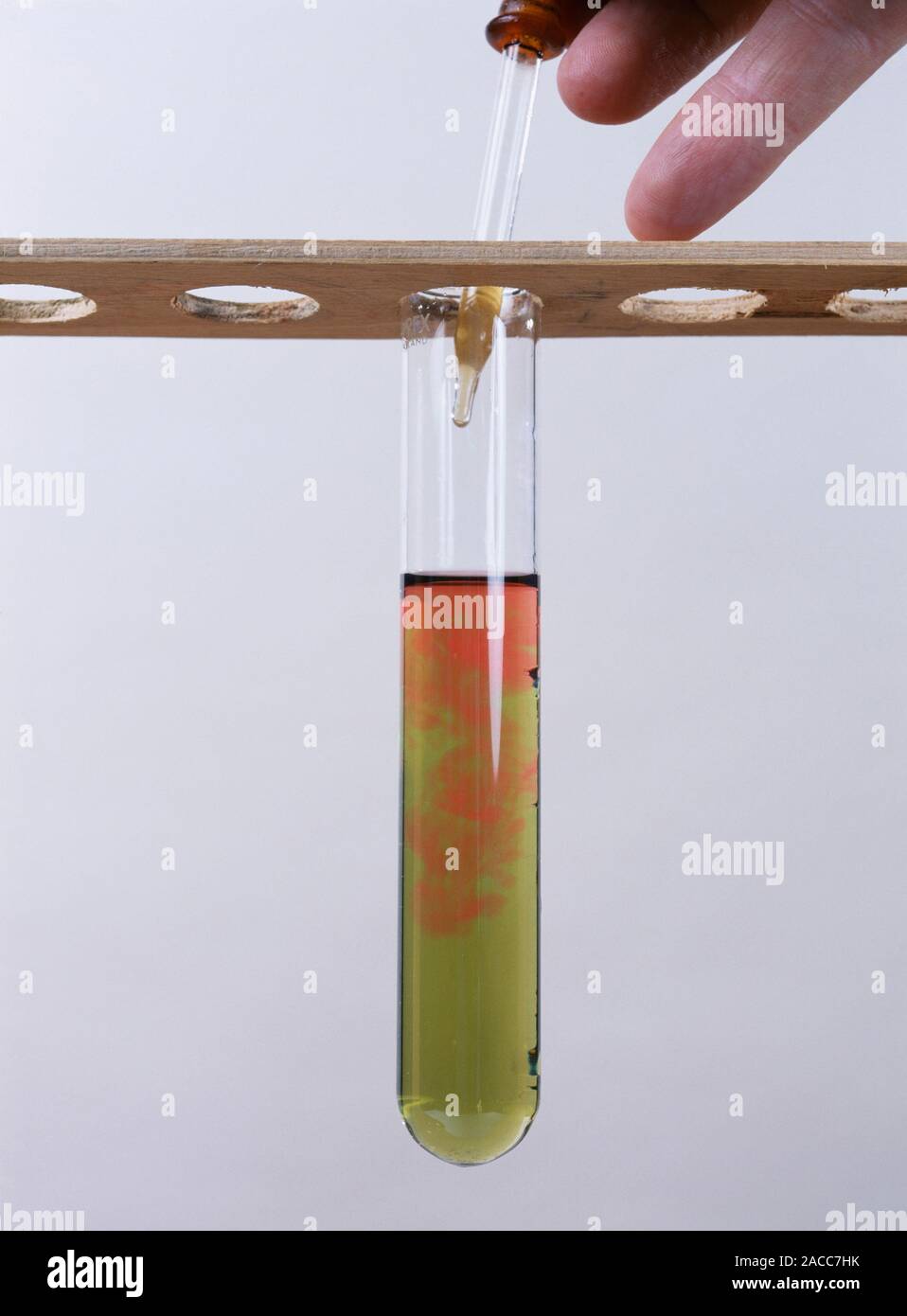 Detecting acid formation. Pipette being used to add phosphorus ...