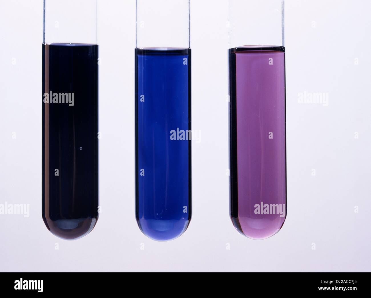 Iodine test for starch. Test tubes showing colours for positive results ...
