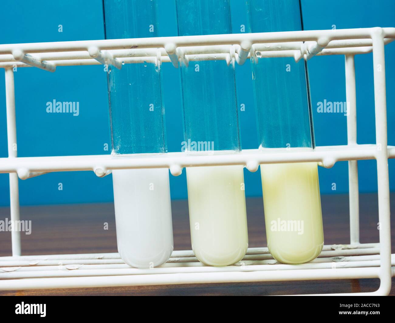 Haloalkane test. Image 4 of 7. Precipitates in test tubes. Haloalkanes ...