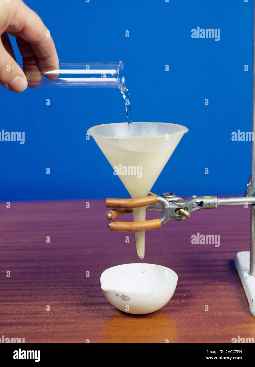 Filtering a liquid. Filtration is the process whereby a solid is ...