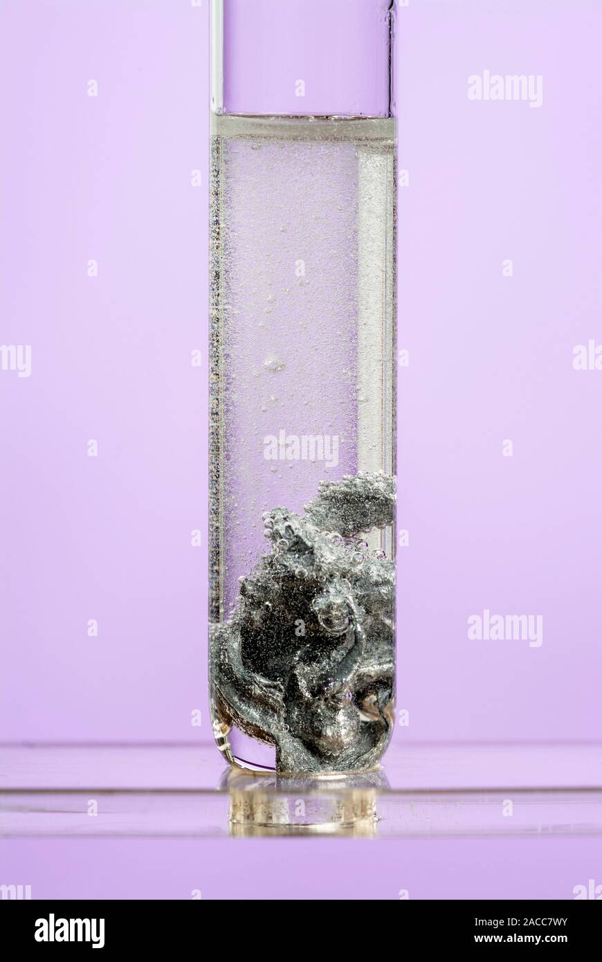 Zinc reacting with hydrochloric acid. This reaction leads to the ...