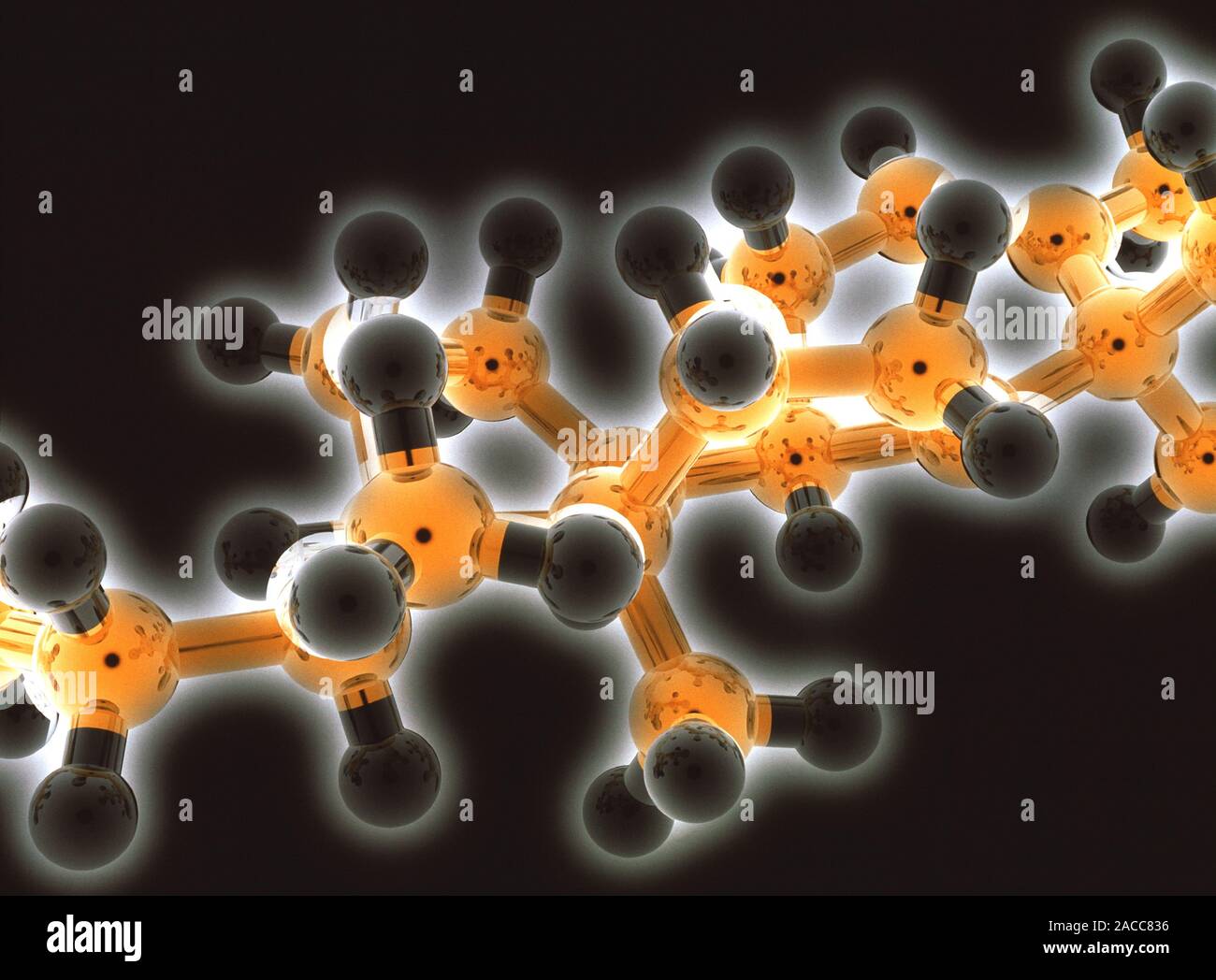 Molecule. Computer artwork of part of a molecule depicting its ...