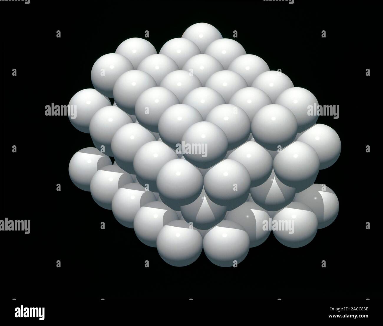 Hexagonal close-packed lattice. Computer illustr- ation of a hexagonal ...