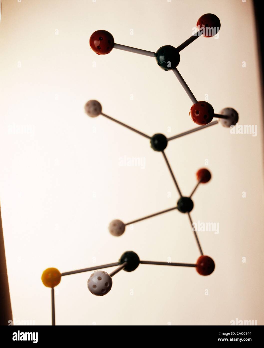 Molecular model of an unidentified chemical. Its atoms (spheres ...