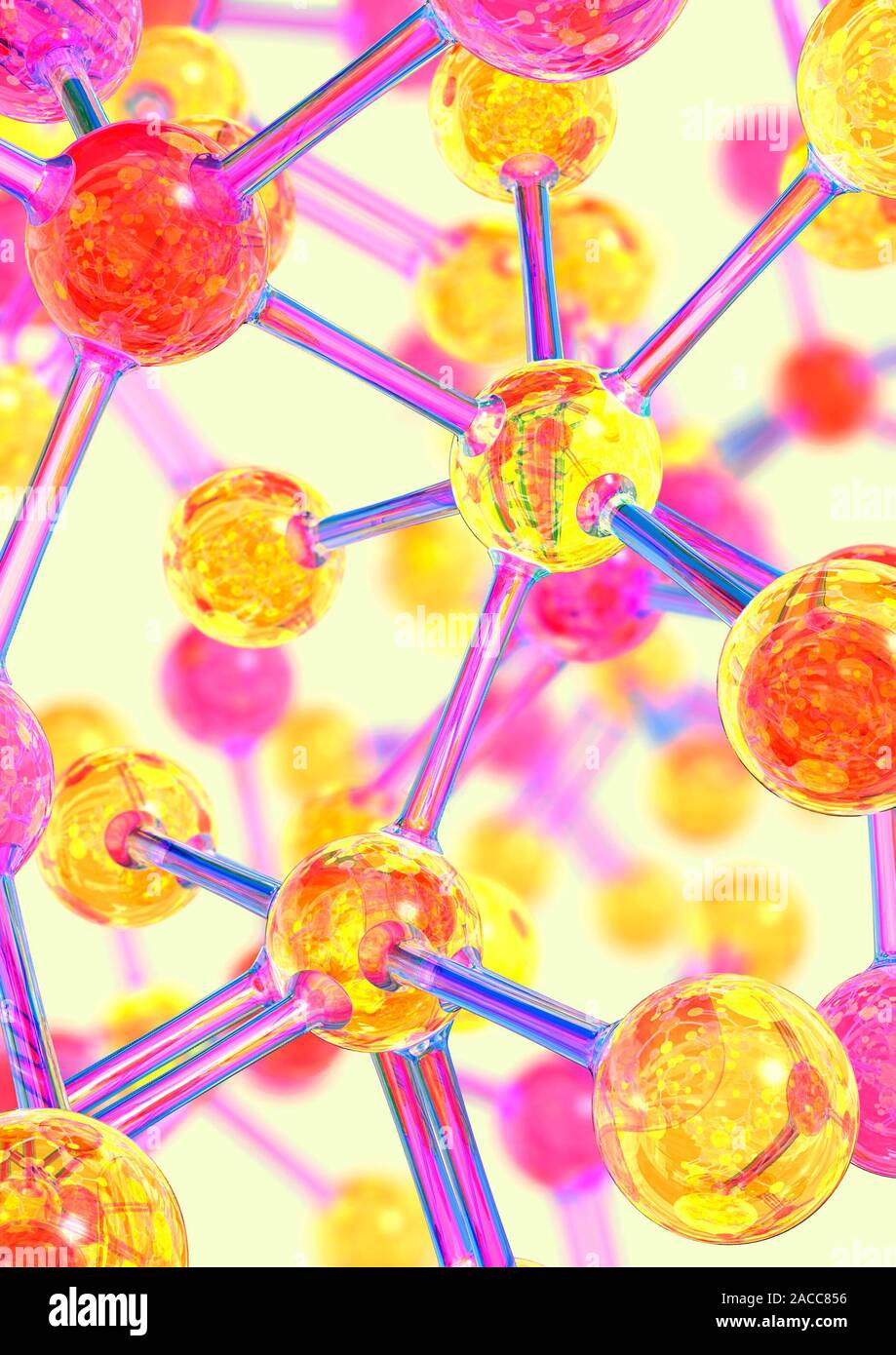 Molecule Computer Model Of Part Of A Molecule Atoms Are Represented