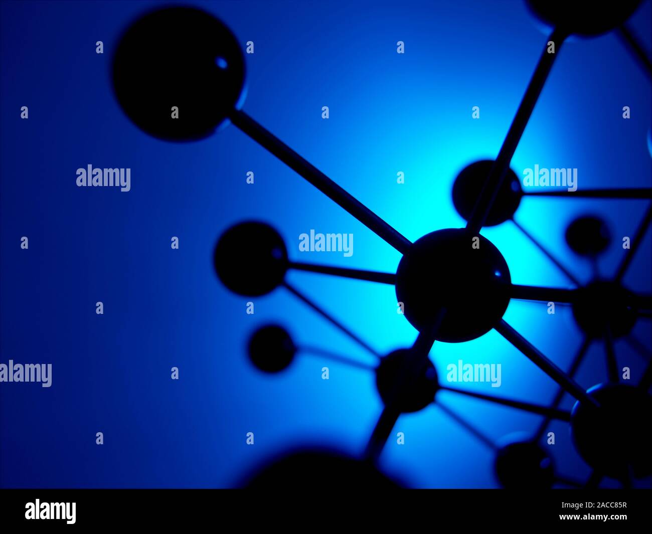 Molecular model. Close-up of a plastic molecular model. This is known ...