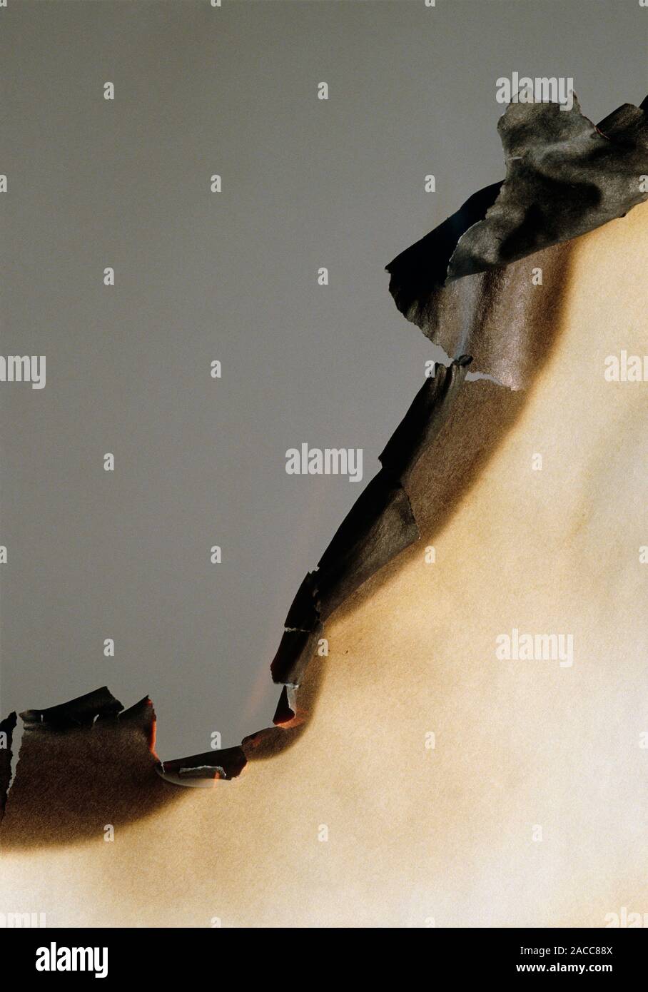 Paper turning yellow during combustion Stock Photo - Alamy