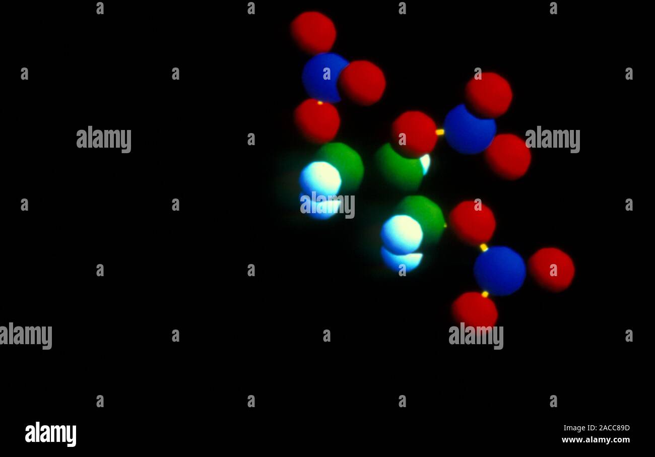 Computer graphics space-filling representation of a molecule of ...