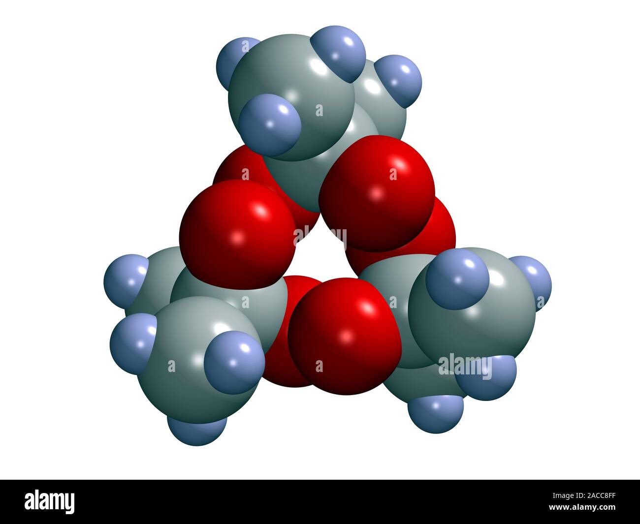 Tri-cyclic acetone peroxide. Computer graphic of a molecule of the ...