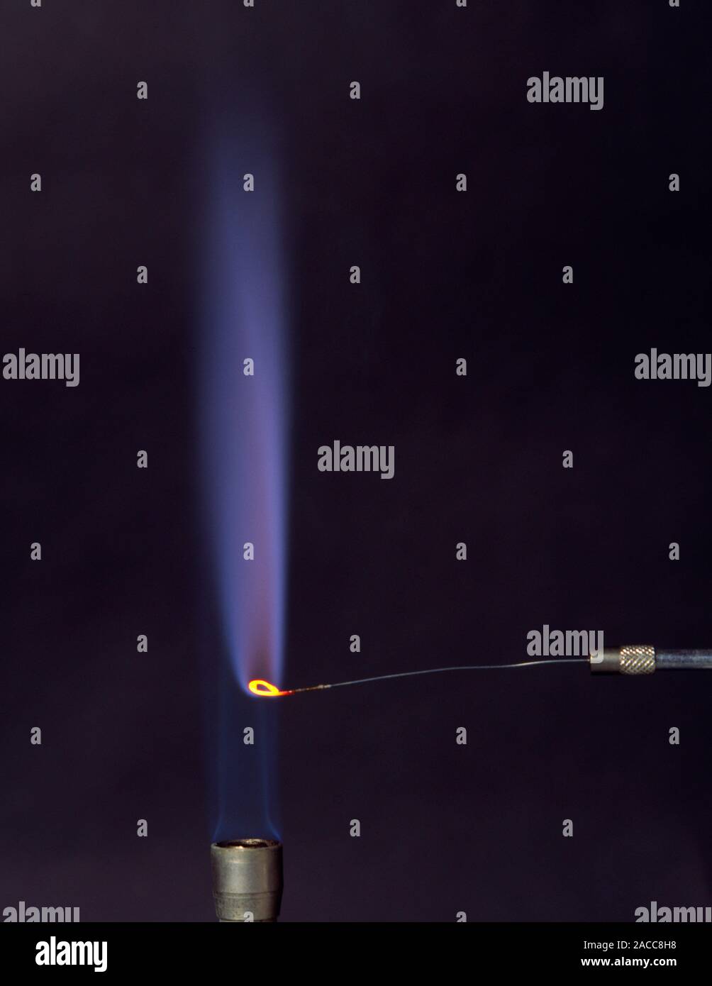 Flame test for potassium. A compound containing the element potassium ...