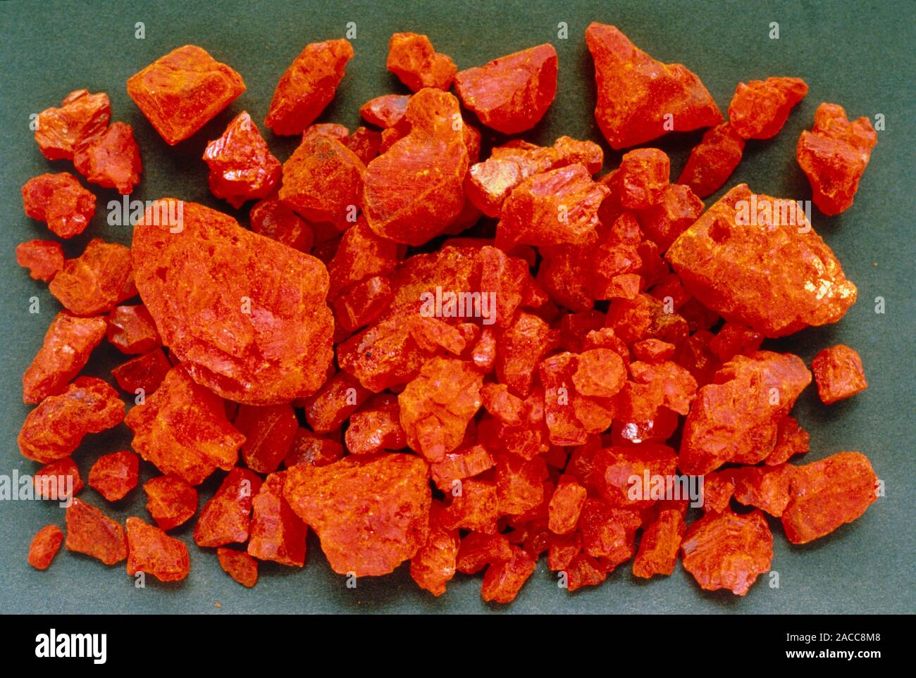 Crystals of potassium dichromate (potassium bichromate), a compound ...