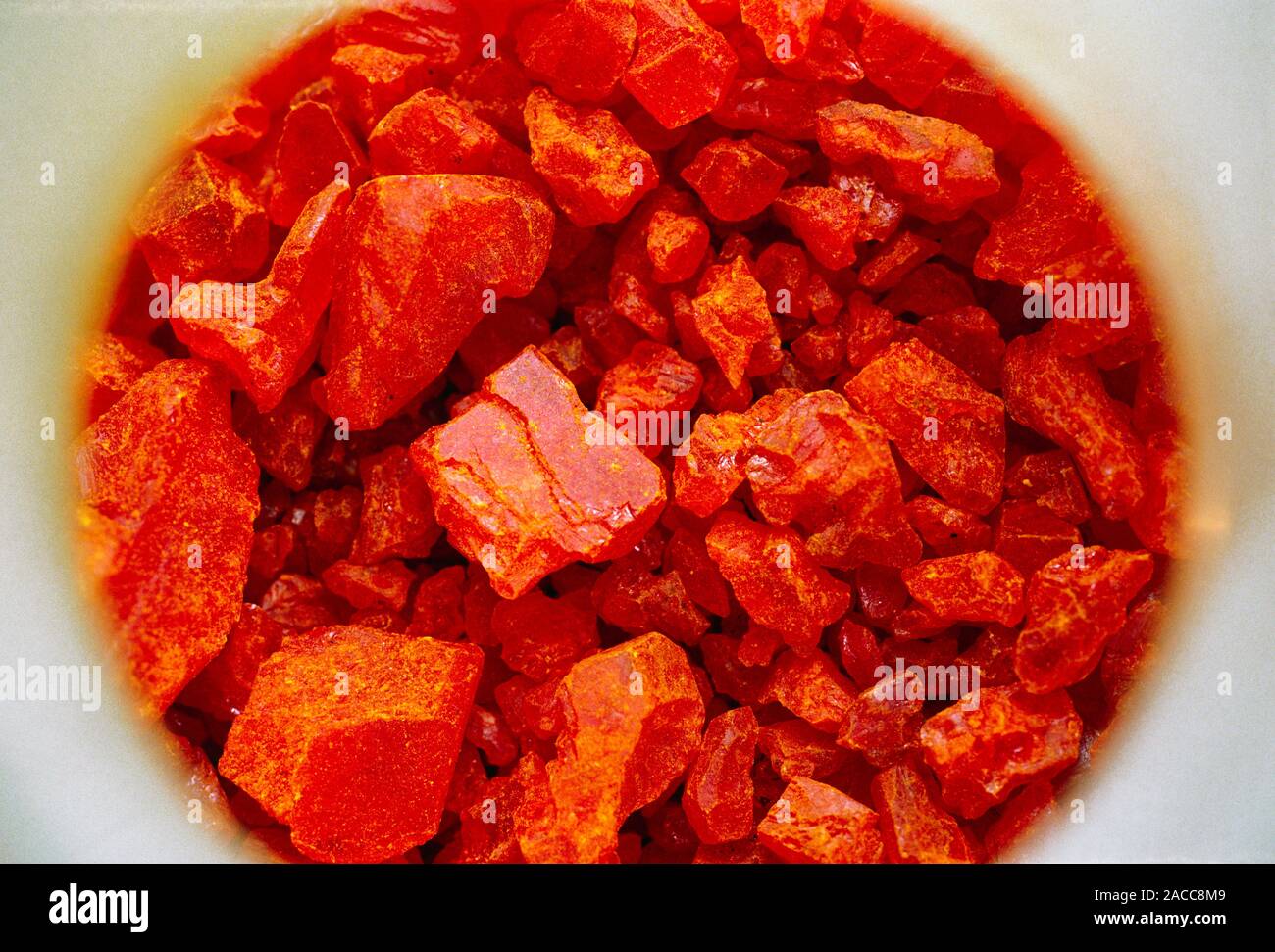 Crystals of potassium dichromate (potassium bichromate), a compound ...