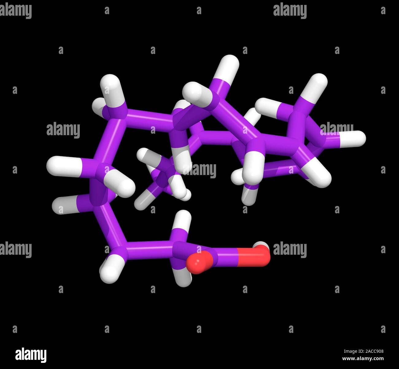 Linolenic acid. Computer model of a molecule of linolenic acid, one of ...