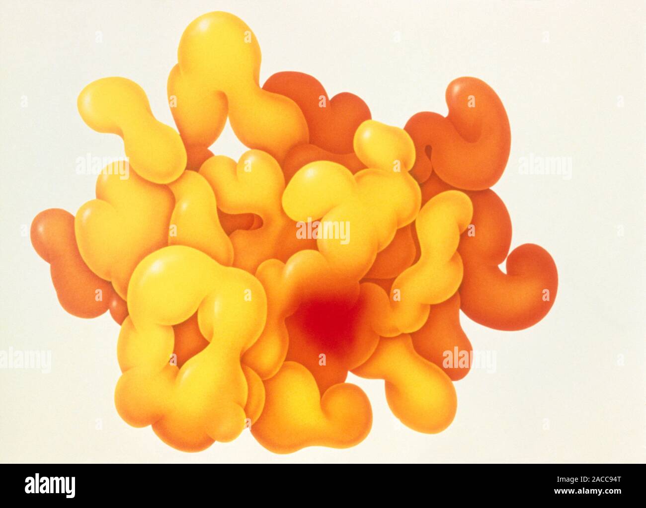 Enzyme with active site. Illustration of the molecular structure of an ...