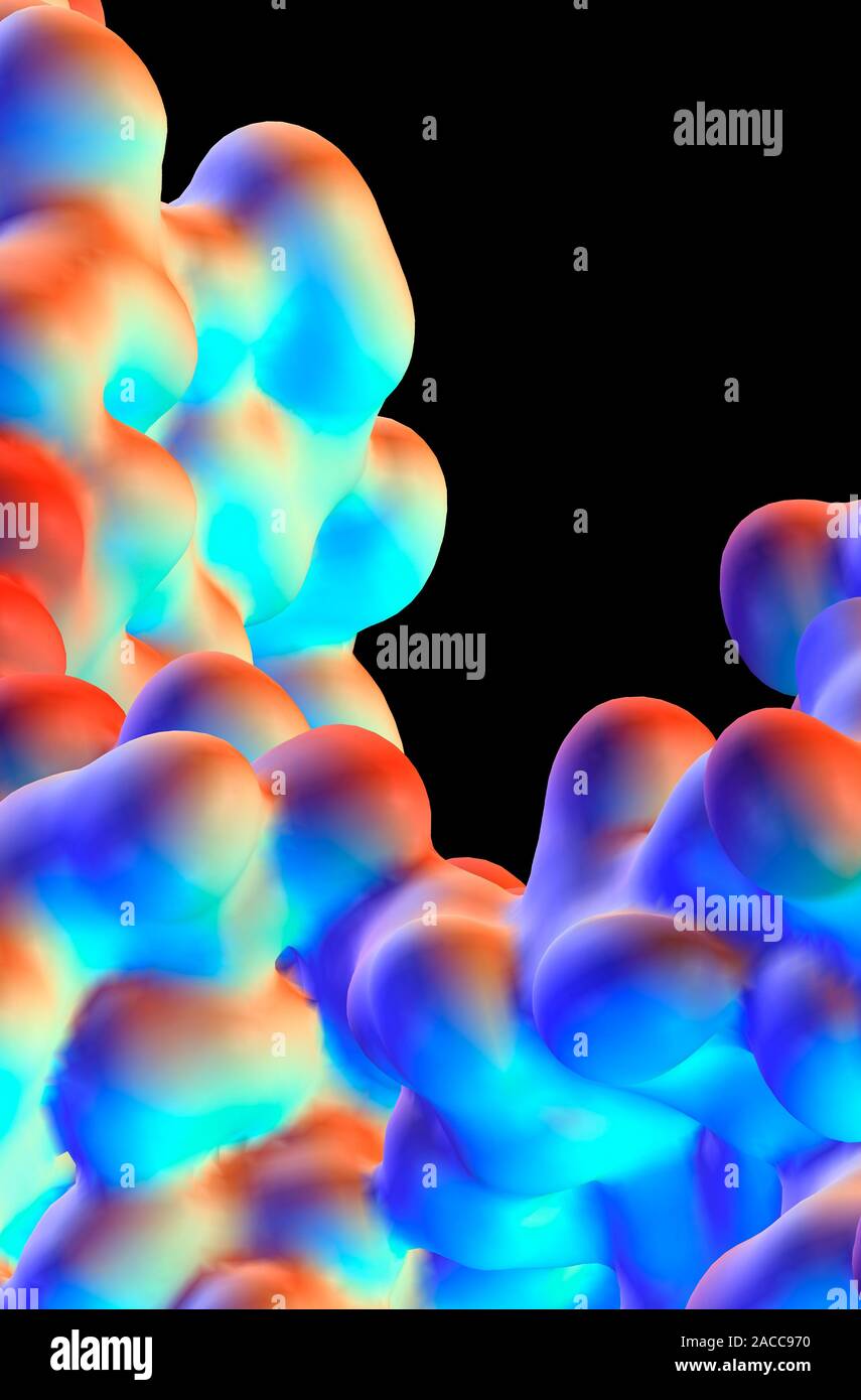 Calcium pumping ATPase enzyme. Computer model of an electrostatic ...