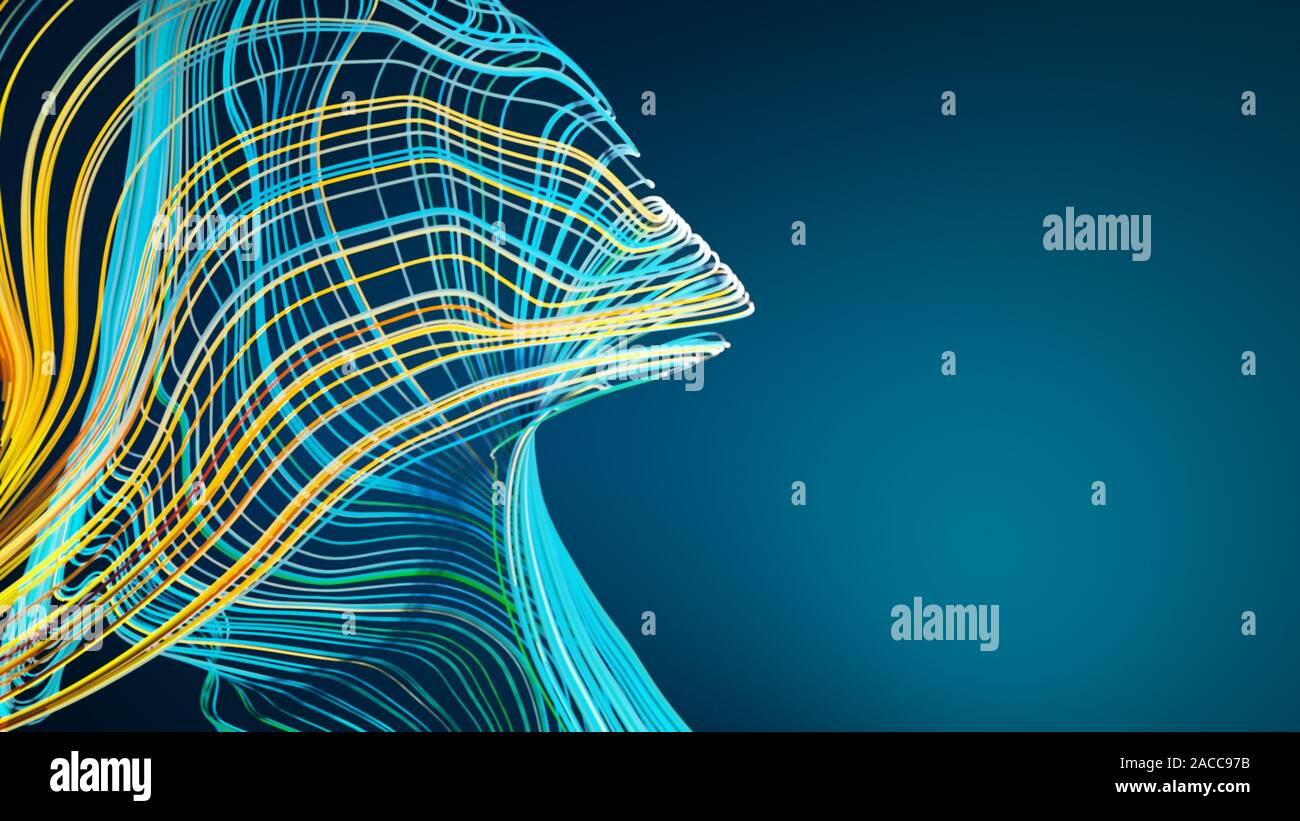 Abstract Colorful Curved Lines On Graduated Blue Background Stock Photo ...