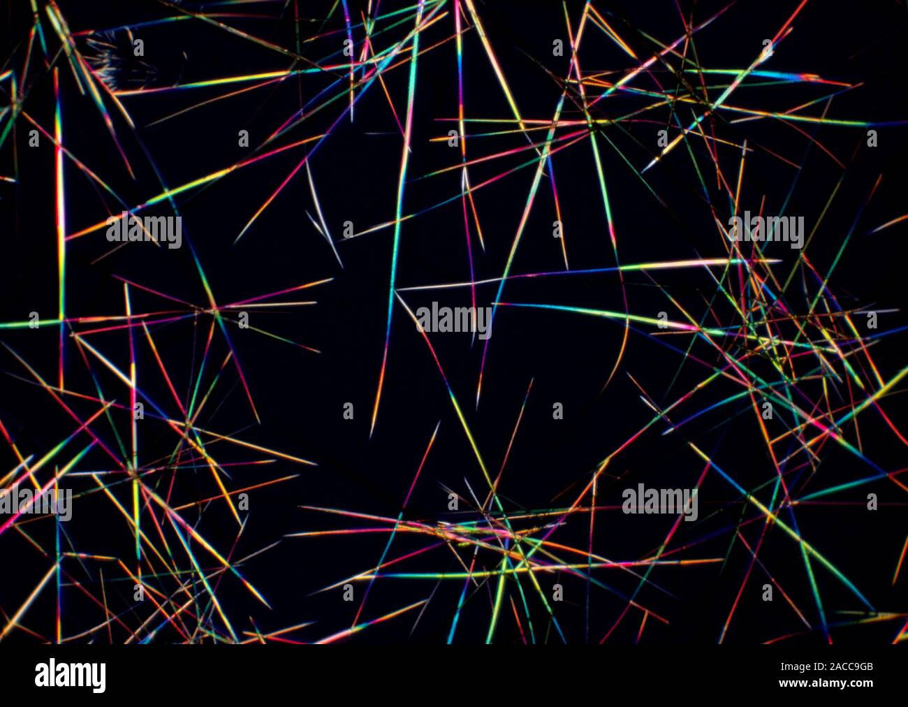 Polarised light micrograph of crystalline Menadione vitamin K3 ...