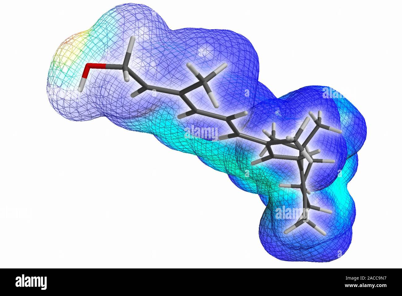 Vitamin A. Computer model of a molecule of vitamin A, or retinol (C20 ...