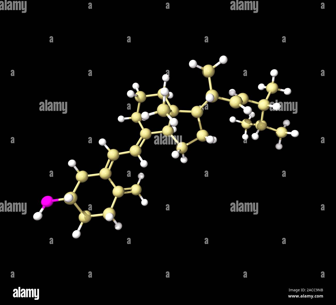 Vitamin D2. Computer model of a molecule of vitamin D2 (ergocalciferol ...