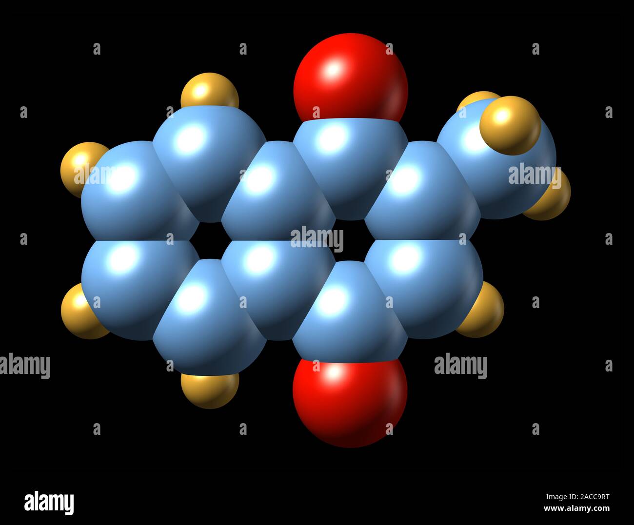 Vitamin K3, molecular model. The chemical formula for vitamin K3, now ...
