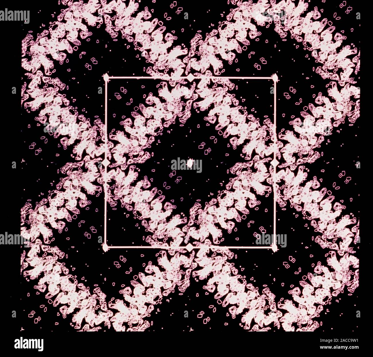 Cross section of a computerised model of a crystal of Human Serum ...