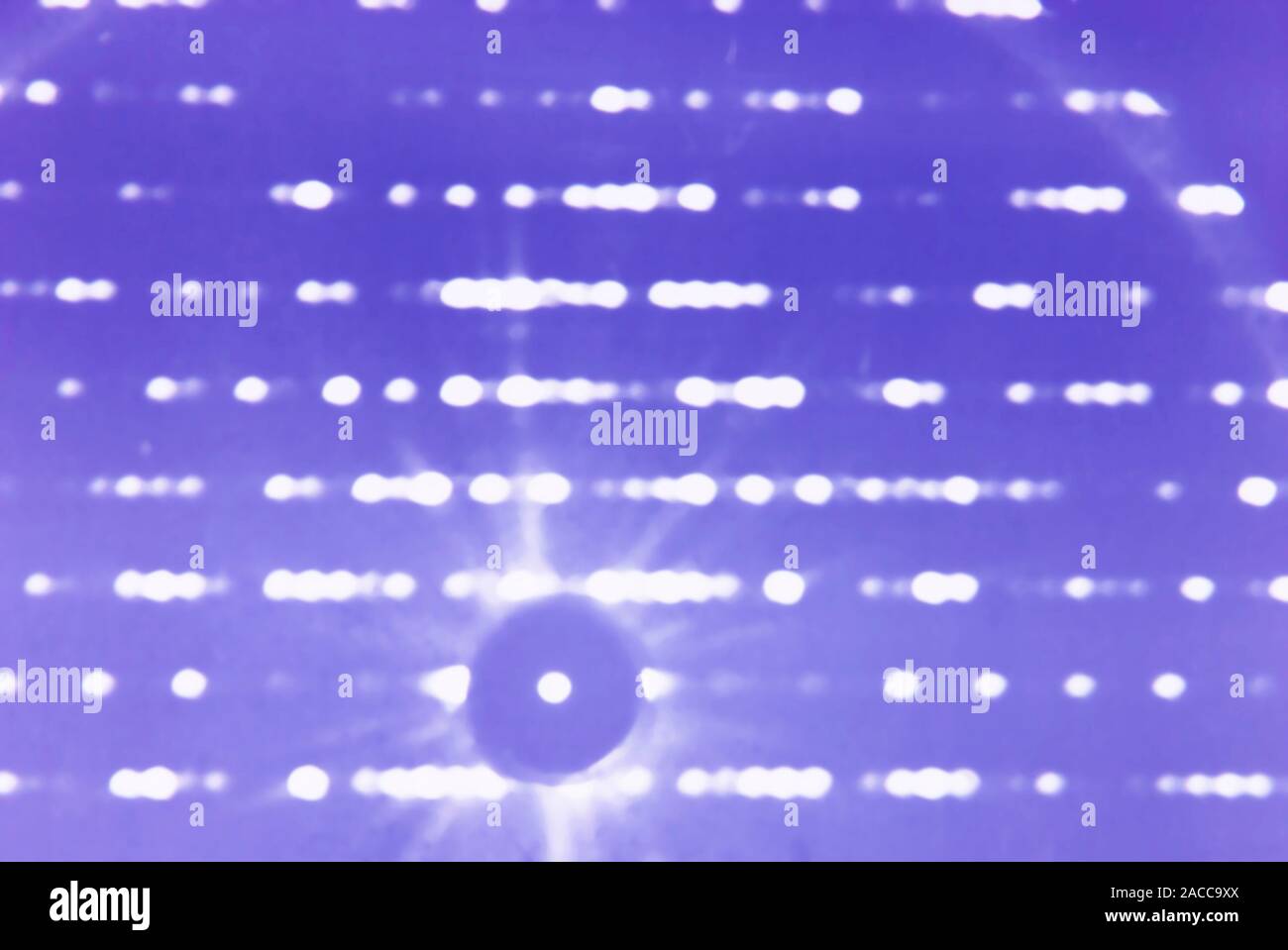 Protein structure determination. X-ray diffraction image revealing the ...